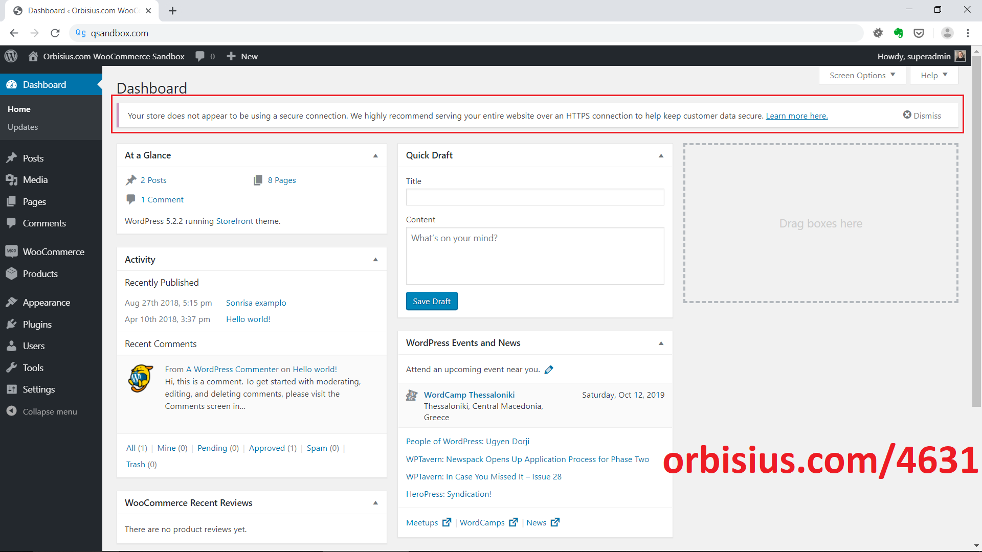 How To Turn Off Woocommerce Notice Your Store Does Not Appear To Be Using A Secure Connection